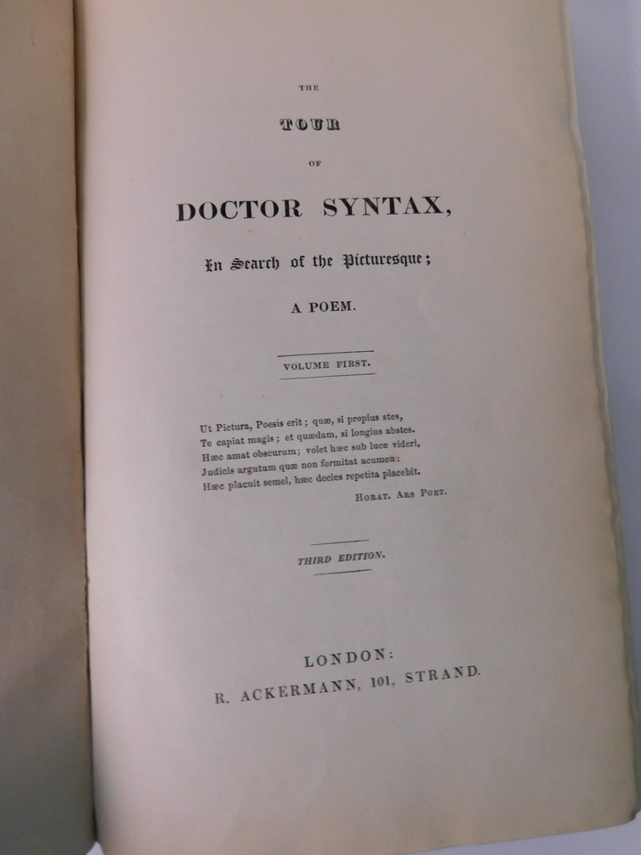 Doctor Syntax Three Tours, William Combe with 2 Original Rowlandson ...