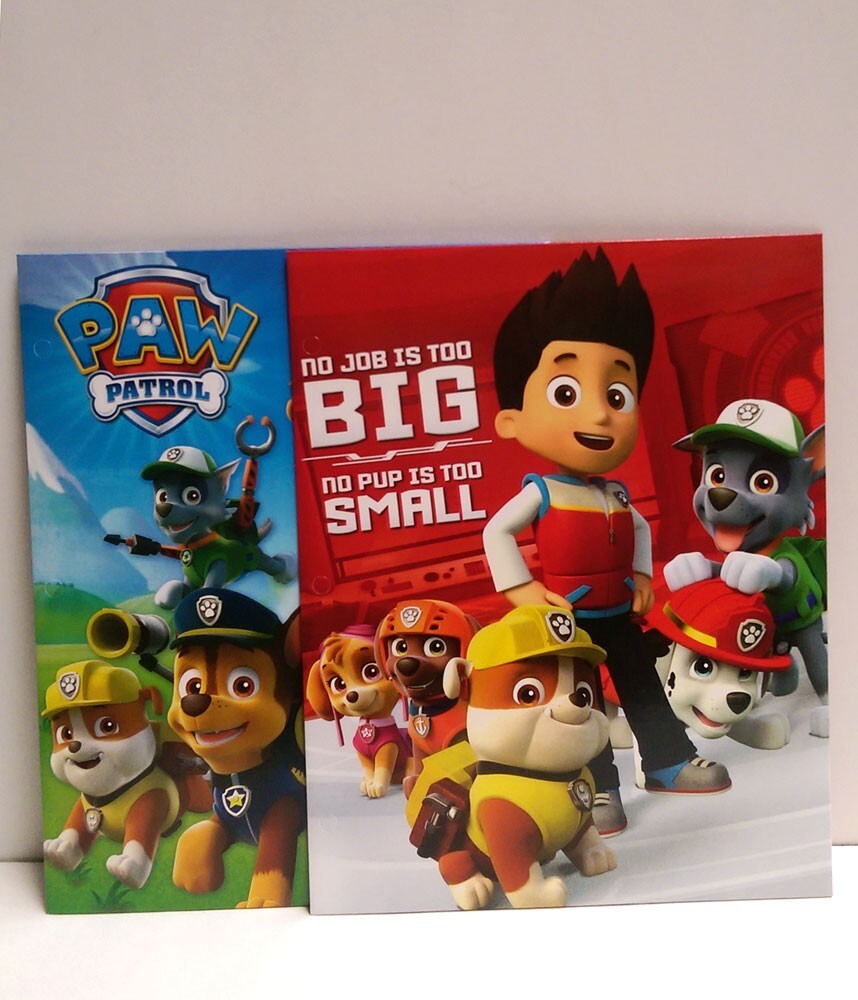 2x Paw Patrol 3-Ring Binder File Portfolio Folders w/ 2 Pockets School ...