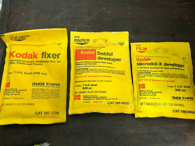 Vintage Lot of 3 Kodak - 1 Kodak Fixer, 1 Kodak Dektol, 1 Kodak ...