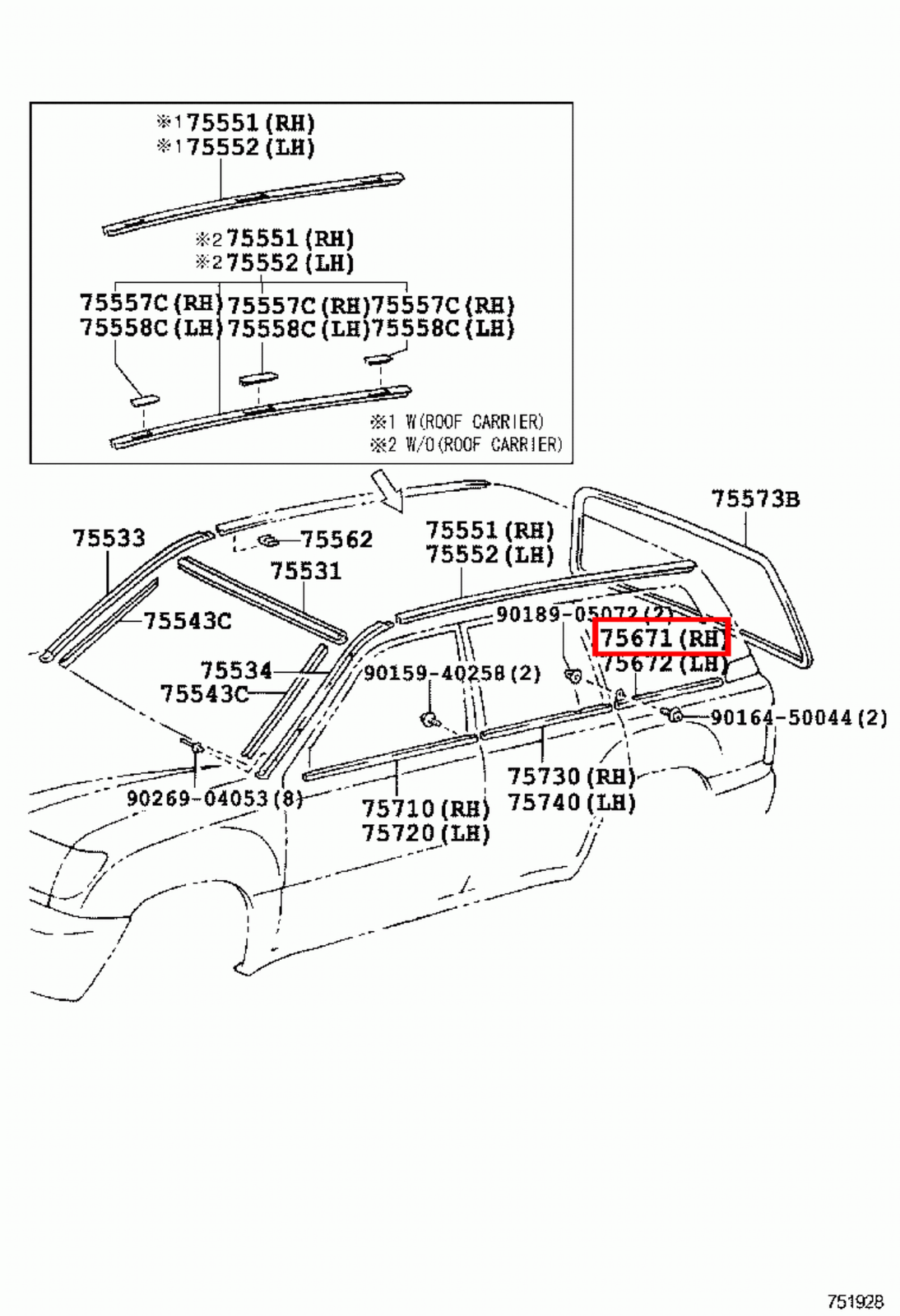 Genuine Toyota LandCruiser HDJ100 FZJ105 Rear RH Door Outer Quarter ...