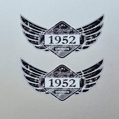 2x Small 1952 Distressed Classic Edition Wings Vinyl Sticker Decal ...
