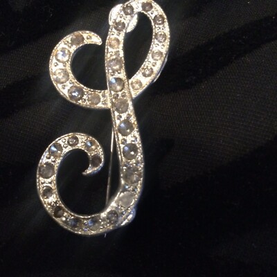 Vintage Signed Rolestan Rhinestone Initial “L” Brooch | eBay