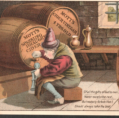 Motts Sparkling Draught Cider Apple Vinegar Comic Drunk old Victorian ...