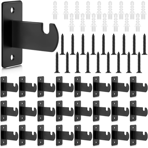 30 Pcs Black Gridwall Mount Bracket with Screws Metal Grid Wall Accessory Wire G 726084185609| eBay