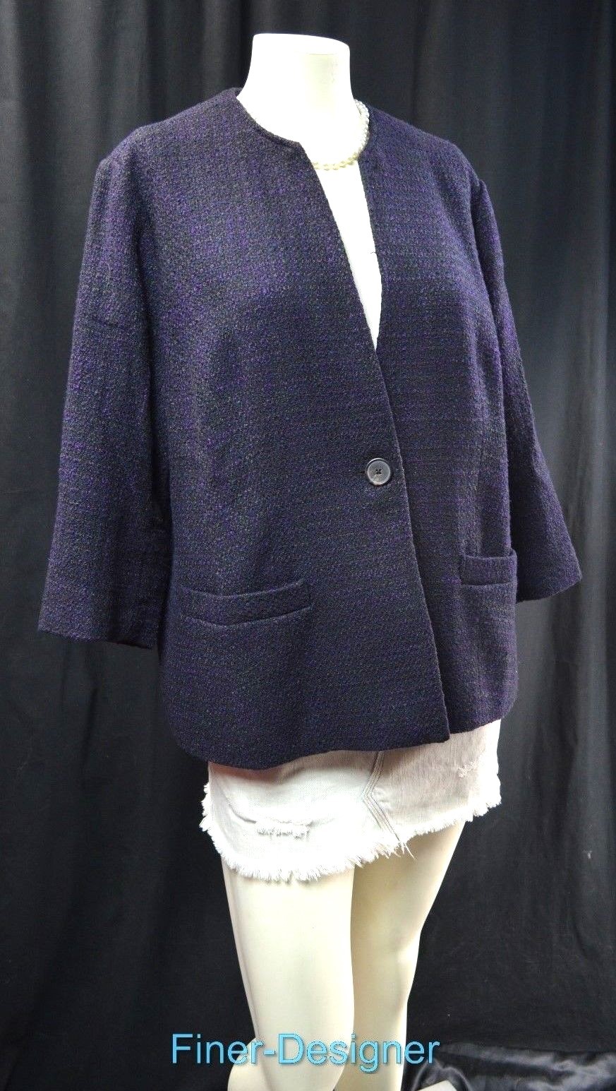CWC Coldwater Creek shabby BLAZER Jacket tweed light Coat 1 button Size ...