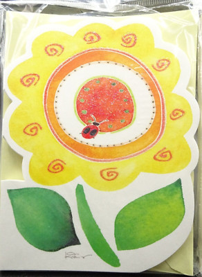 10 Blank American Greetings Cards Lady Bug Yellow Flower by Kathy Davis ...