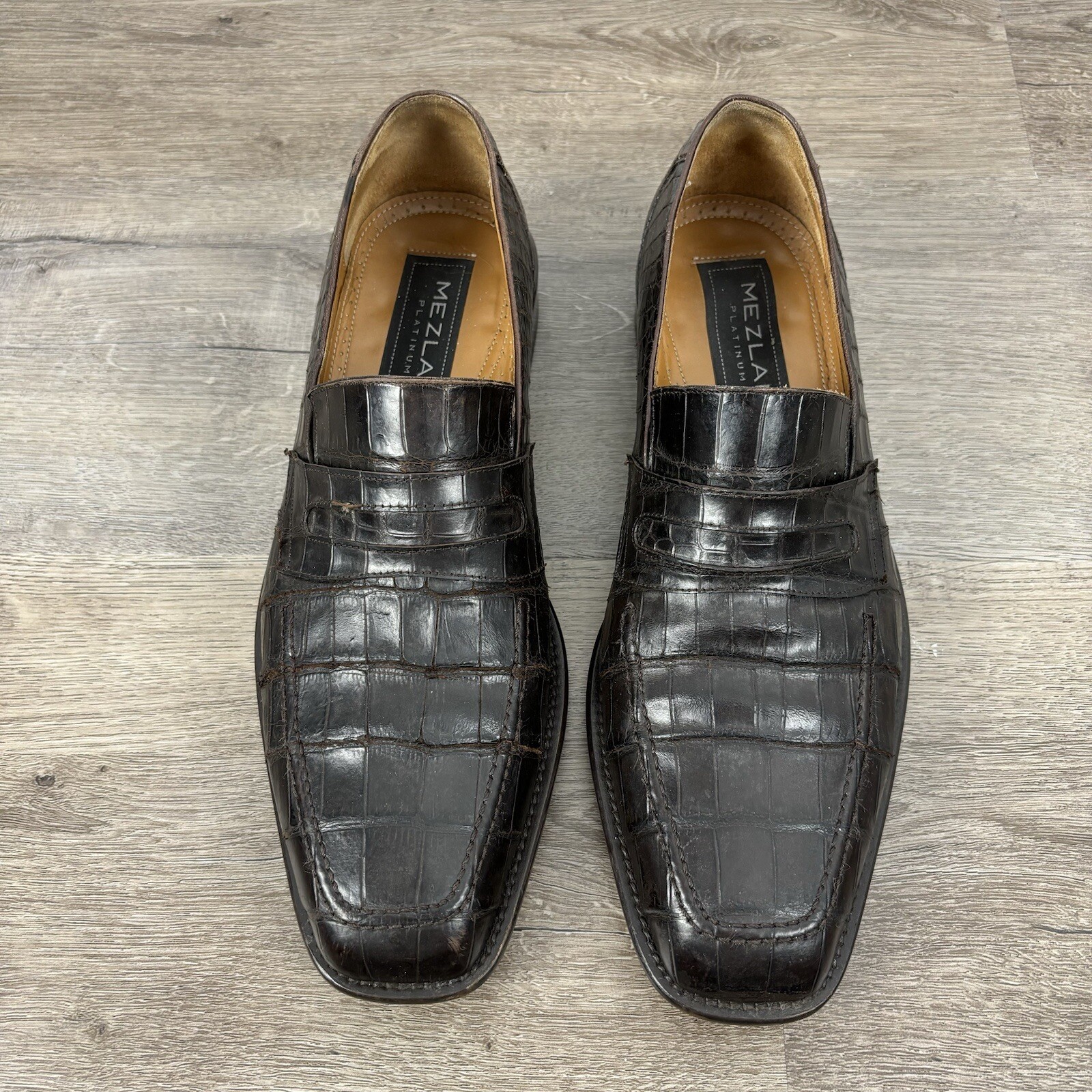 Mezlan Platinum Genuine Alligator Crocodile Loafers Shoes Mens Sz 9M | eBay
