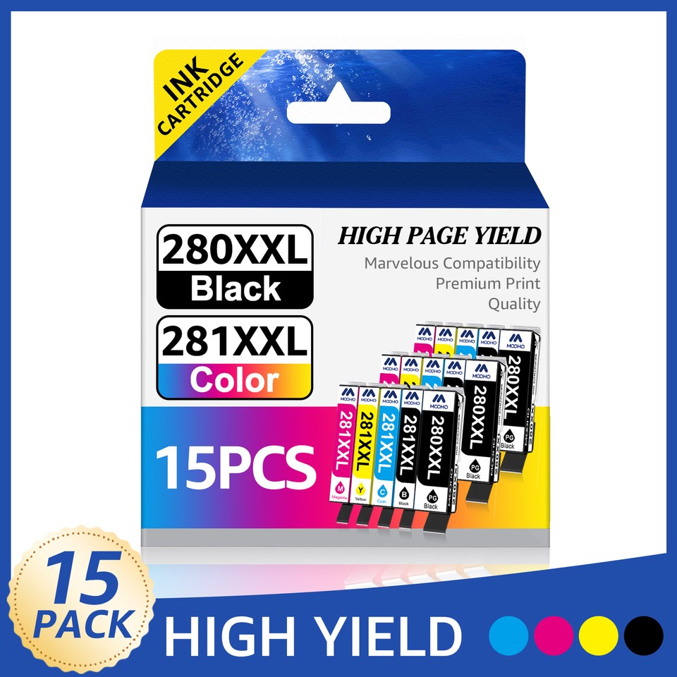 XXL Ink Cartridges Set for Canon PGI-280XXL CLI-281XXL TR8520 TR8622A ...
