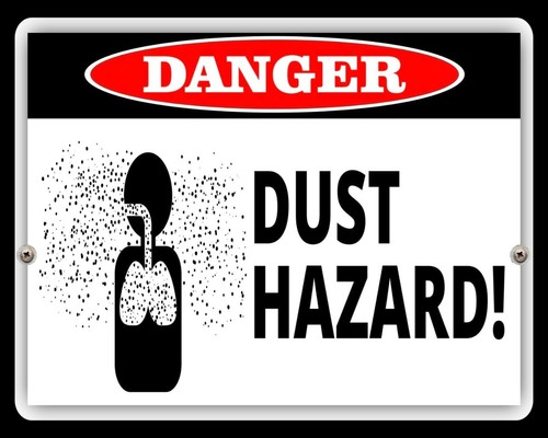 DANGER DUST HAZARD FACTORY WORKSHOP SAWMILLS METAL PLAQUE WARNING TIN ...