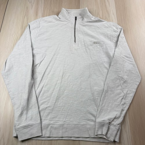 Johnnie-O Mens Gray Vaughn 1/4 Zip Performance Pullover Sweatshirt Size ...