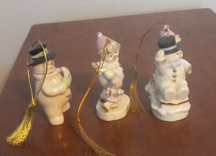 Lot of 5 Lenox Snowman Snowmen Holiday Christmas Ornaments 2000 - 2002 ...