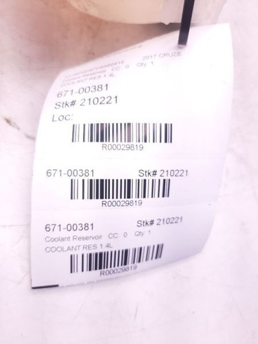 Coolant Reservoir 16-18 CHEVROLET CRUZE 13459964 | eBay