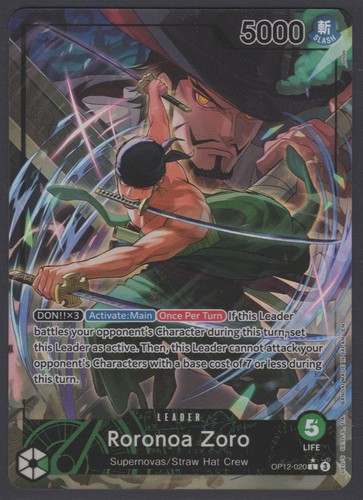 One Piece Legacy Of The Master Roronoa Zoro Alt Art OP12-020 Leader ...