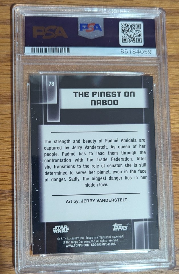 Natalie Portman Padme Autograph Cut Topps Card #78 Finest on Naboo PSA ...