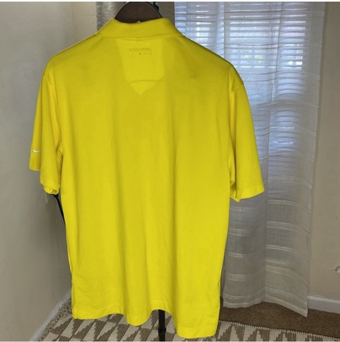 Nike Golf Shirt Men’s L Large Yellow Dri Fit Tour Performance SKU #374 ...