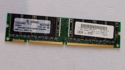 64MB SDRAM PC133-333-520 168PIN DIMM Sync 133MHz CL3 RAM INFINEON PC ...