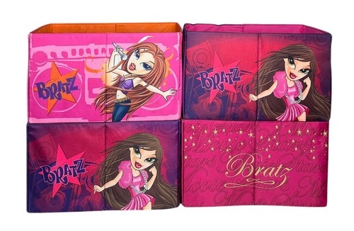 Bratz Dolls Foldable Storage Bins Box Containers Purple Pink Handles ...