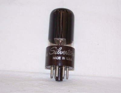 Silvertone 50L6GT tube,tested great!,dark black glass,brown base,AA5 ...