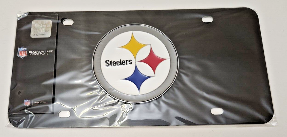 NFL Black Die Cast Chrome License Plate | eBay