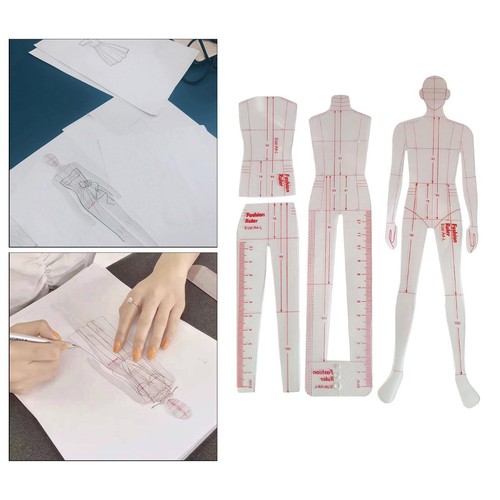 Template Ruler Clear Tailoring Sewing Ruler for suits Work Clothes ...