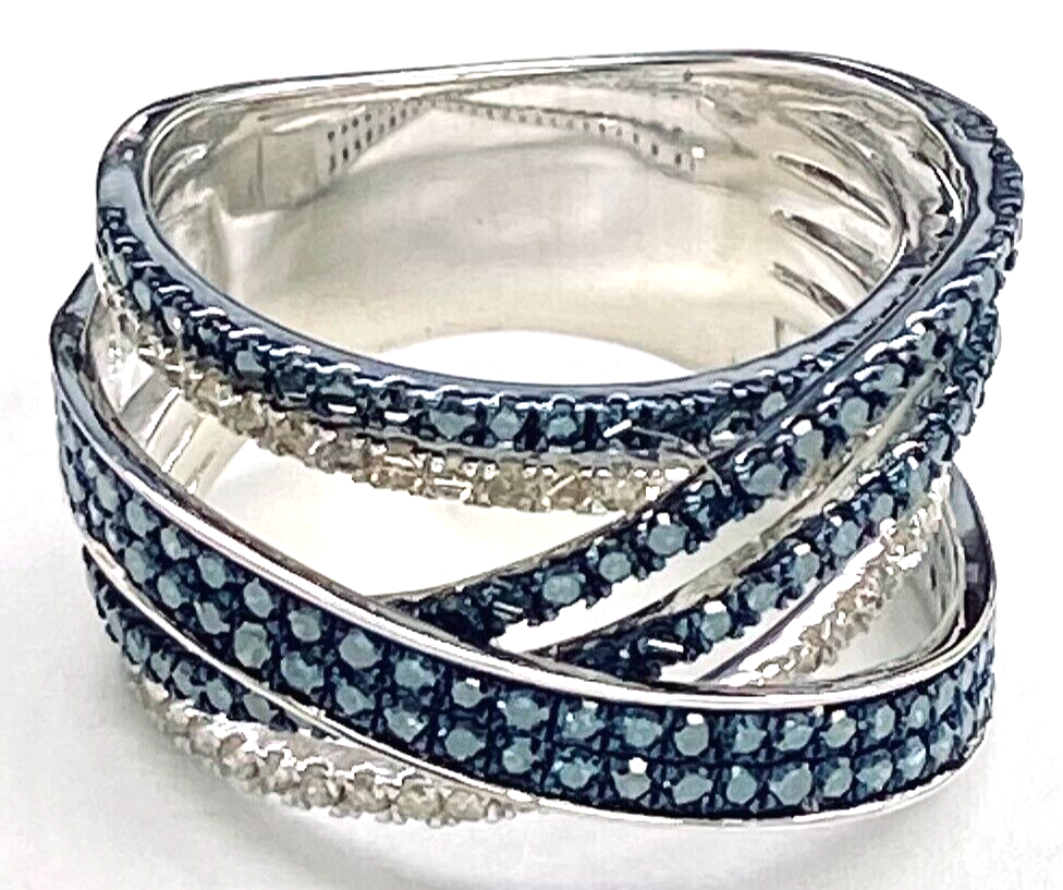 HSN Colors of Diamond Sterling 1.52ctw Blue and White Diamond ...