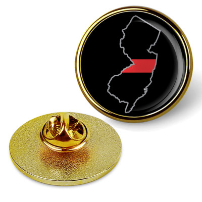 First Responder Thin Red Line New Jersey Firefighter Brooches & Pins ...
