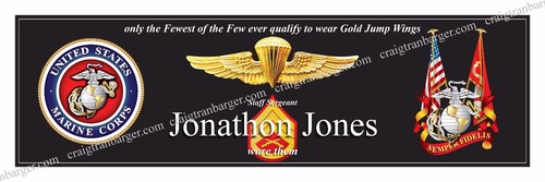 Gold Jump Wings,USMC,Airborne,Recon,ANGLICO,Air Delivery,MARSOC,JTAC ...