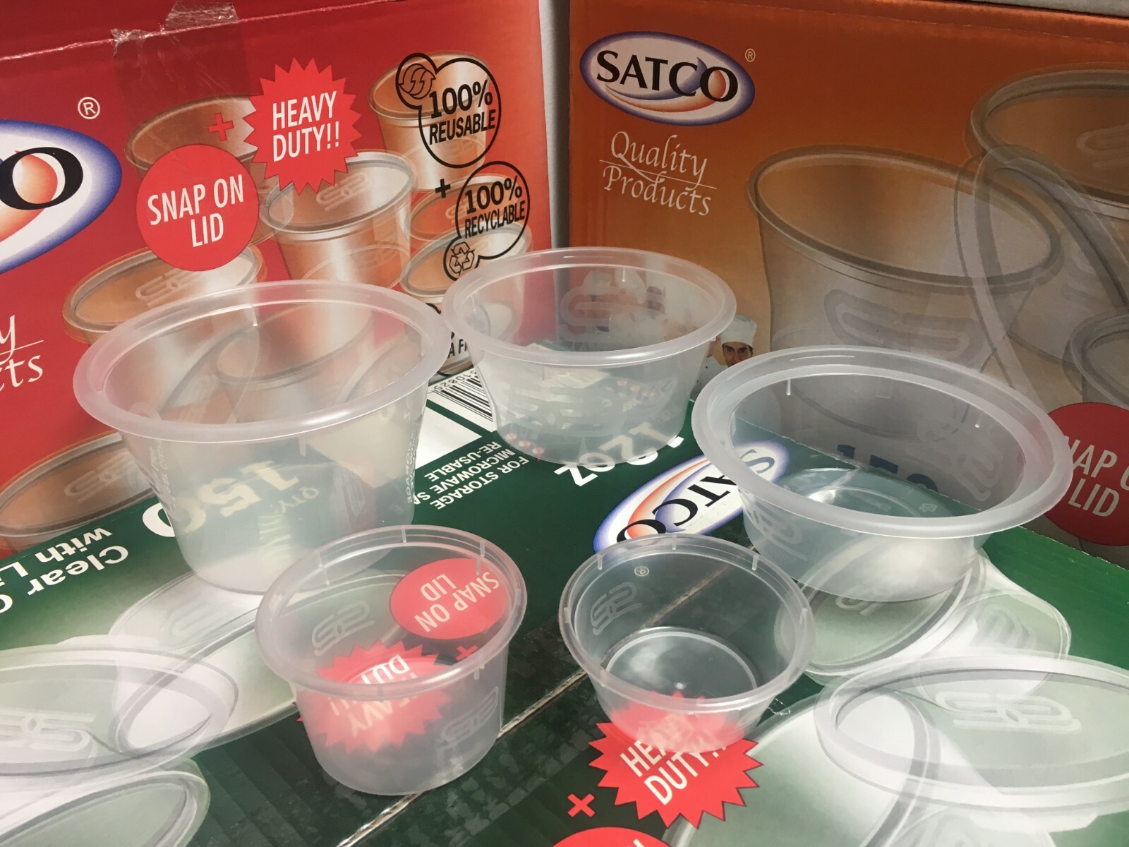 SATCO Food Tubs Cups and Lids Containers Plastic Takeaway Microwave ...