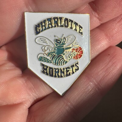 Vintage Charlotte Hornets Logo Shield Lapel Pin NBA | eBay