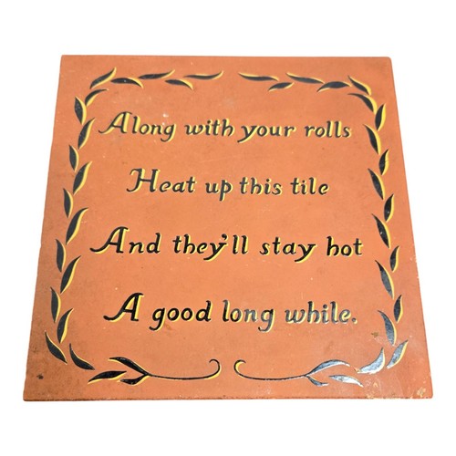 Square Terra Cotta Stone Tile Bread or Bun Warmer Heat Up This Bakeware ...