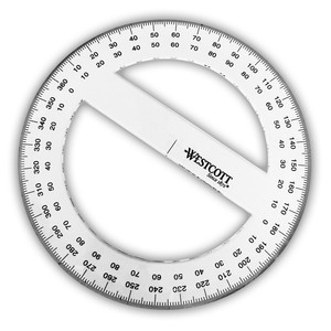 Westcott - Clear Plastic Full Circle 360 Degree Protractor - 15cm ...