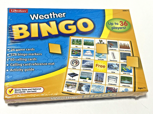 WEATHER BINGO Earth Science DD672 Game Up to 36 Players Lakeshore NEW ...