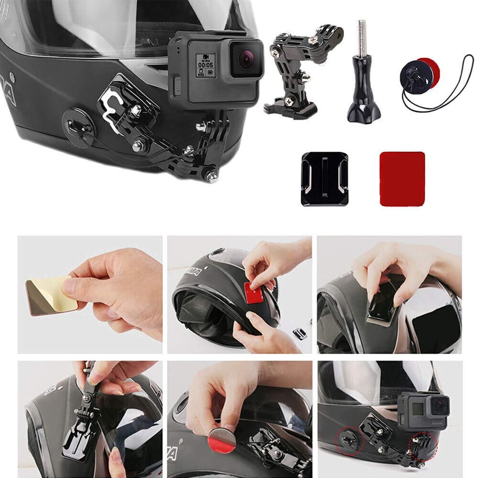 Motorcycle Helmet Chin Mount Kit Extra Tethers for GoPro Hero 10 Black ...