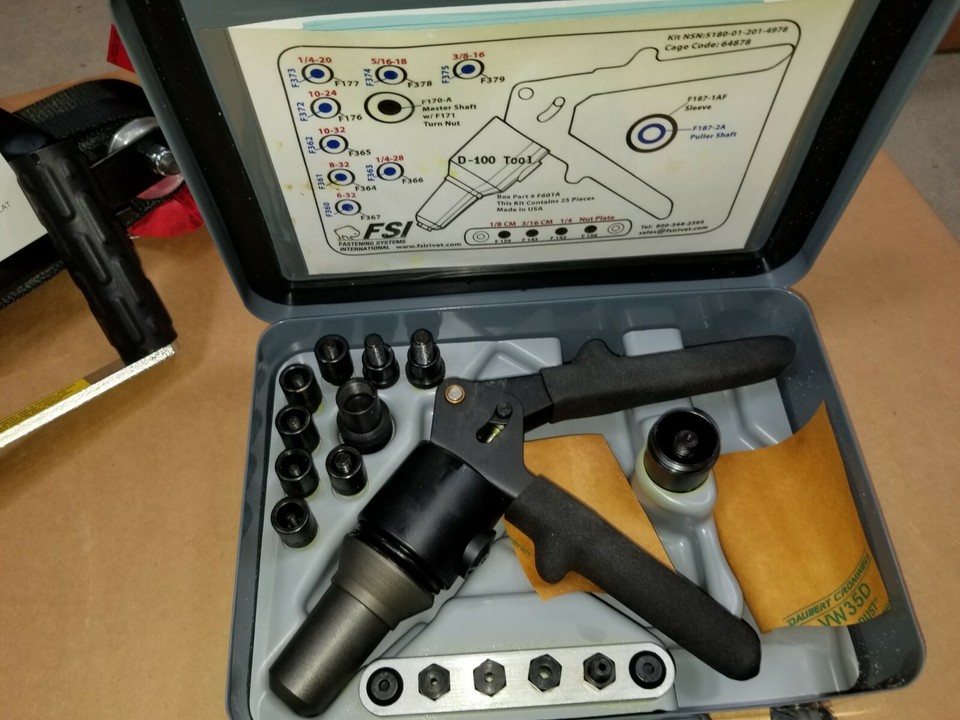 FSI HYDRAULIC BLIND RIVET Kit Riveter Aviation Hydraulic Riveter Gun ...
