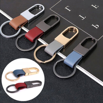 Unisex Leather Loop Key Holder Ring Keychain Keyring Keyfob Detachable ...