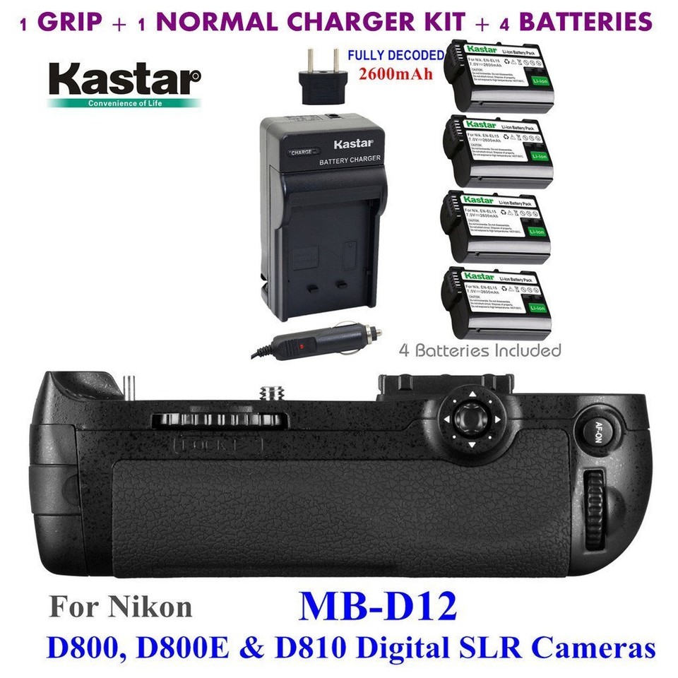 Kastar Battery Grip Combo for Nikon D800 D800E D810 Digital SLR Cameras ...
