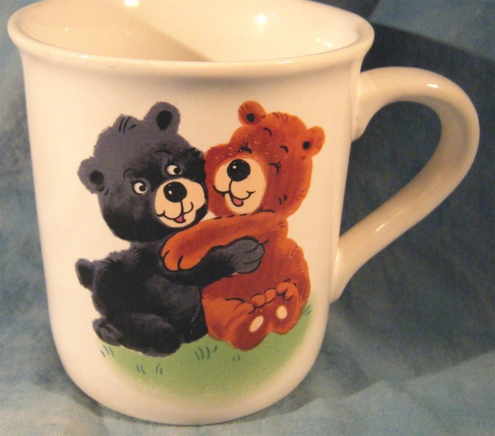 Collectible Sweet Ceramic Hugging Teddy Bears Coffee Mug Cup Kid's Mug ...