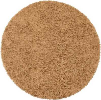 Chenille Shagadelic 5x5 Round Tan Home Decor Accent Area Rug | eBay