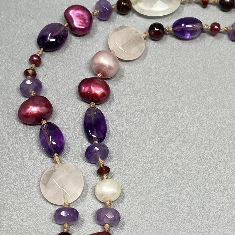 Sundance Catalog Necklace Peyote Bird Amethyst Rose Quartz Pearl ...