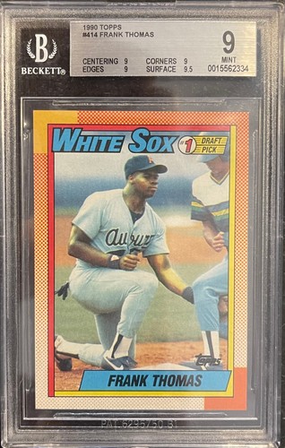 1990 Topps VERY RARE Frank Thomas Rookie Card #1 Rated RC with multiple ...