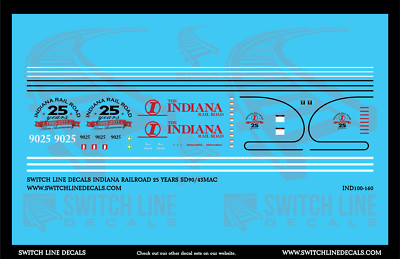 N Scale Indiana Railroad 25 Years SD90/43MAC Locomotive Decal Set | eBay