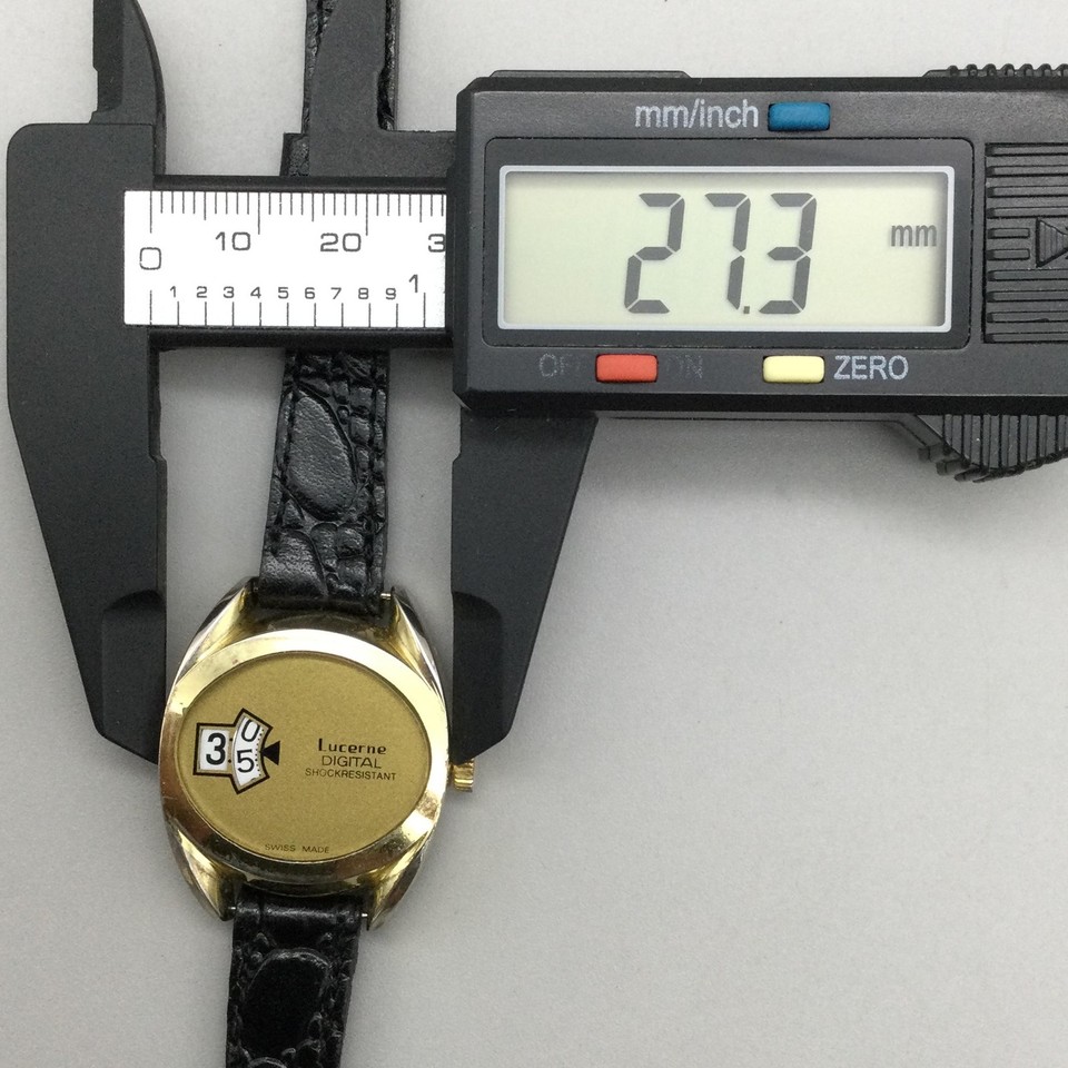 Vintage Lucerne Digital Jump Hour Watch Mens Swiss Manual Wind 27mm ...