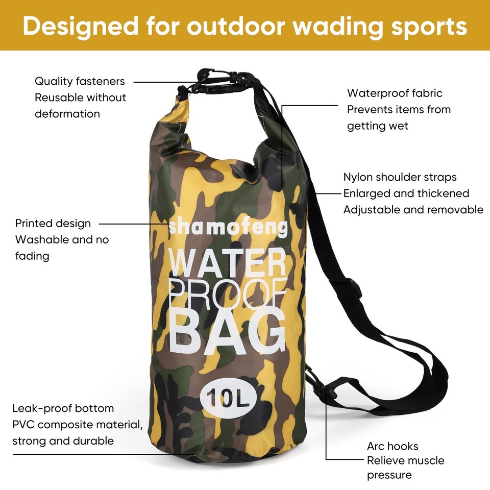 Waterproof Dry Bag 5-30L Roll Top Dry Storage Bag for Boating Camping ...