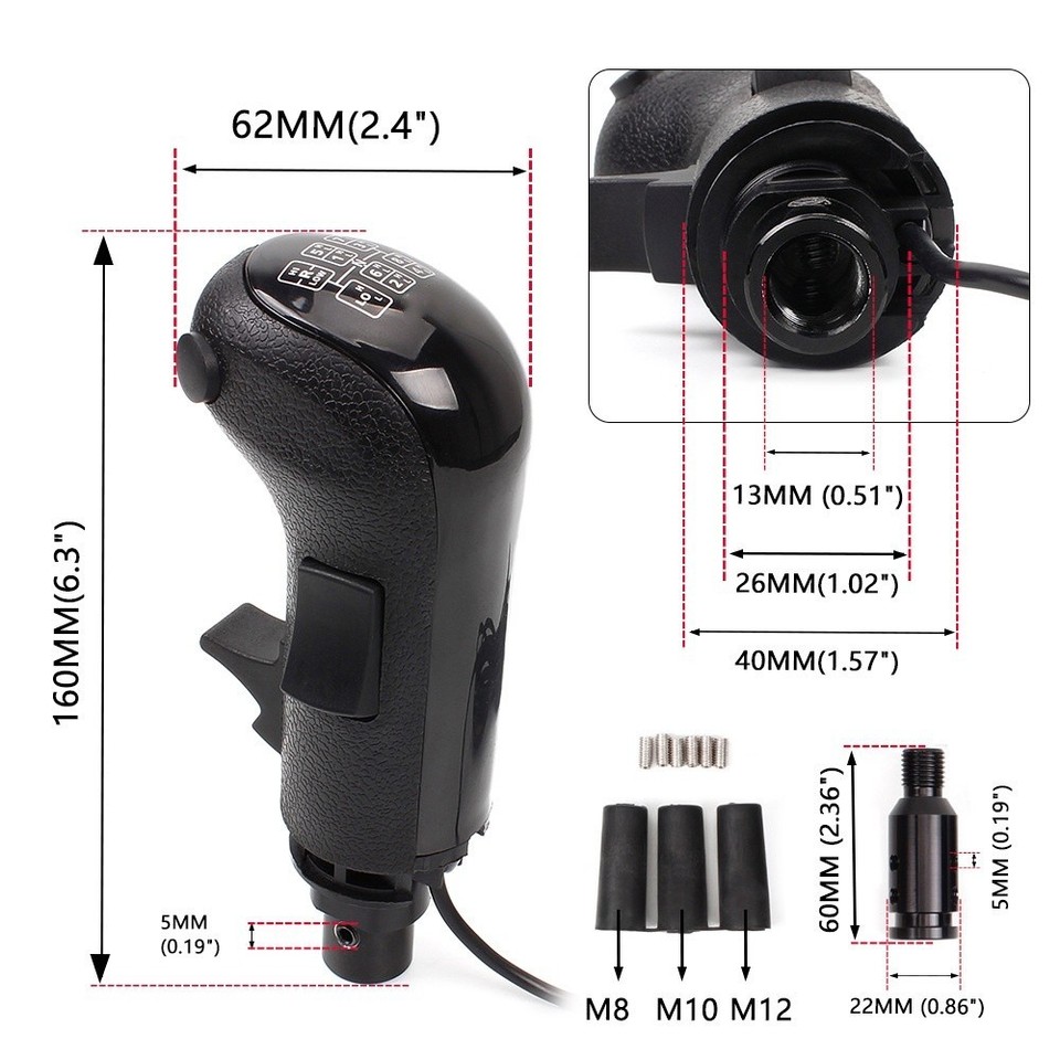 USB Shift Knob Gear Shifter Knob Plug-and-play USB Two-switch High Low ...