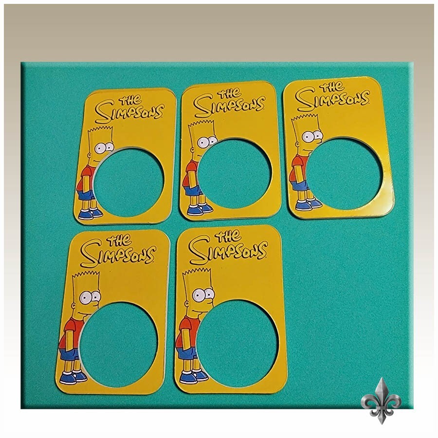 Simpsons Silver coins inserts in five slabs with coin openings 40mm ...