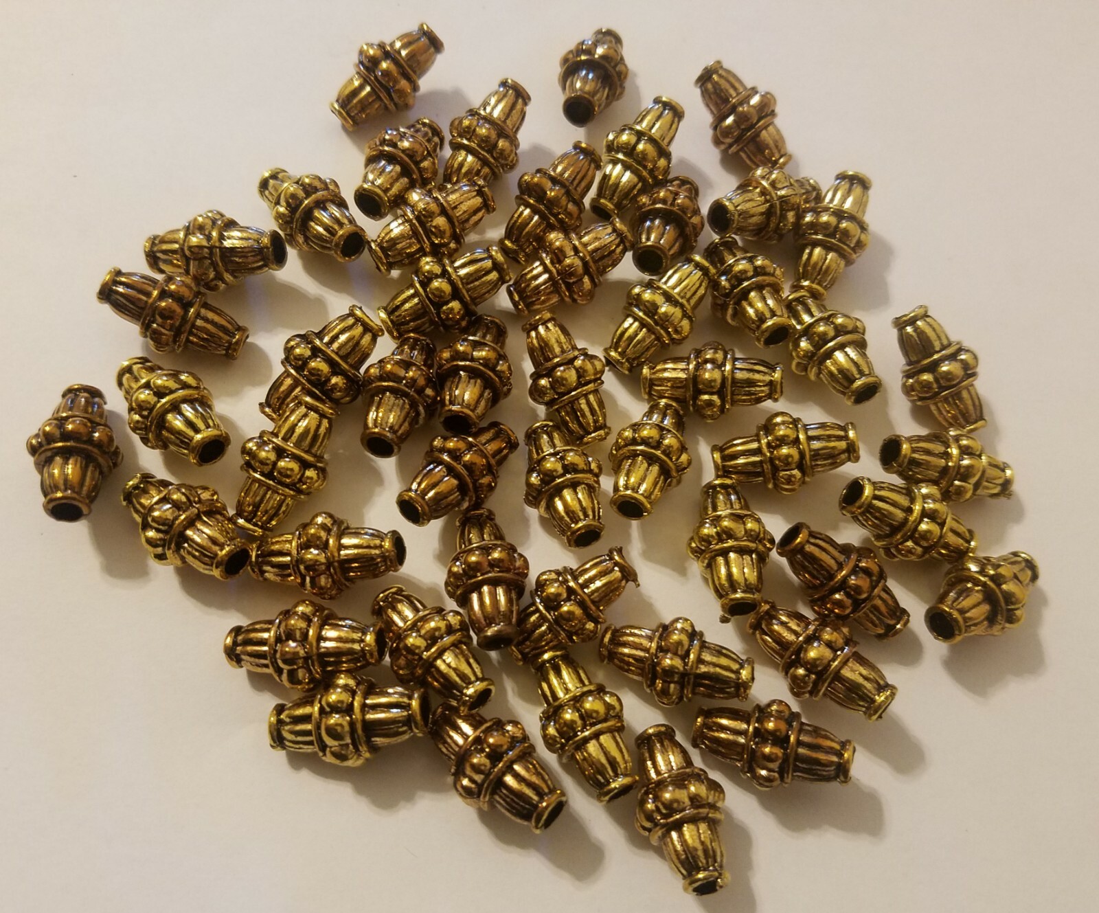 50 pcs Bronze Babylonian Bicone Hogan Plastic Craft Jewelry Beads w ...