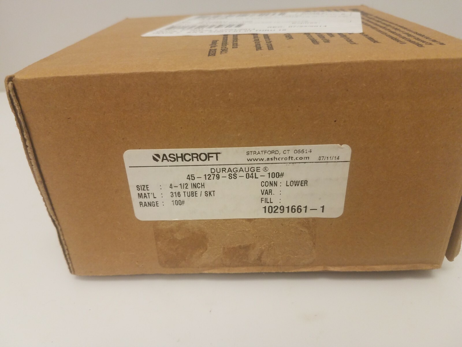 Ashcroft 45-1279-SS-04L-100# Duragauge Pressure Gauge 4-1/2 Dia. 100 ...