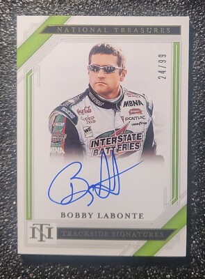 2021 National Treasures Bobby Labonte Trackside Signatures On Card #'d ...