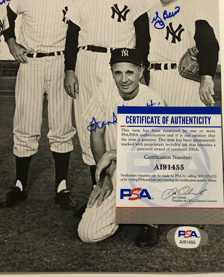 Yogi Berra/Ralph Houk/Frank Crosetti Yankees Multi-Signed 8x10 Photo ...