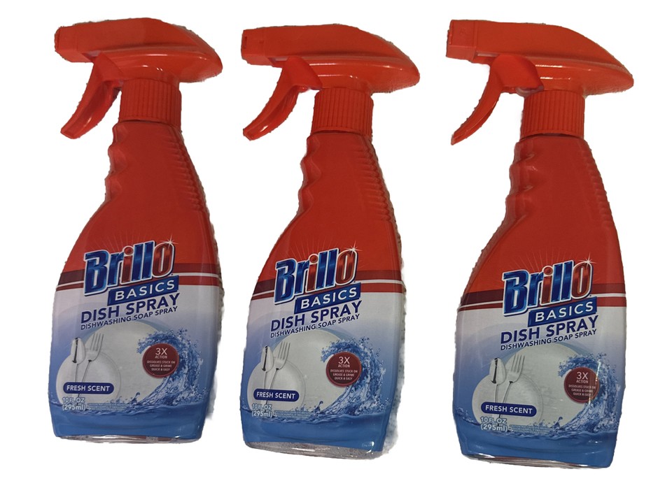 Brillo-Basics Fresh Scent 3x Action Dish/Diswashing Soap Spray. 10floz ...